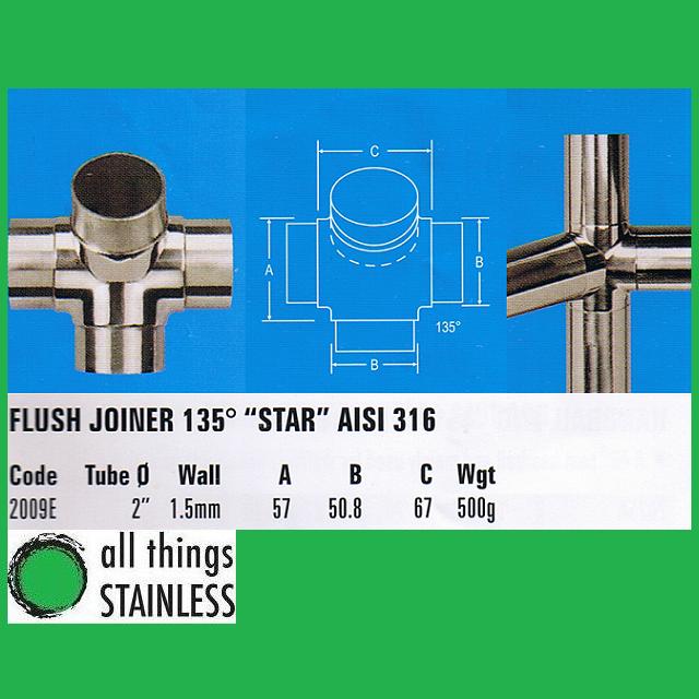 316: 2" Flush Joiner 135Deg Star – All Things Stainless